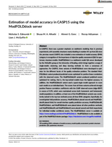 Estimation of model accuracy in CASP15 using the ModFOLDdock server - CentAUR